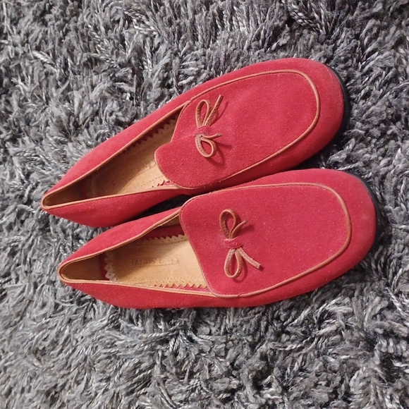 Lands' End | Shoes | Lands End Red Suede Loafers | Poshmark